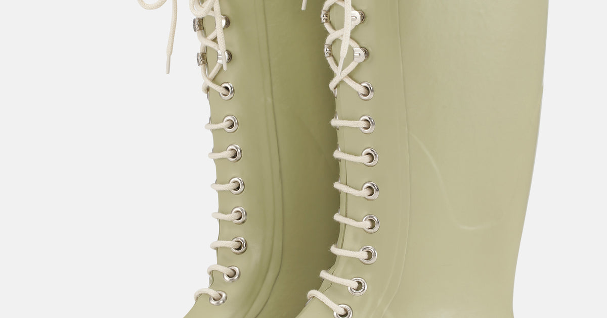 Long Rubber Boots - Olive Grass
